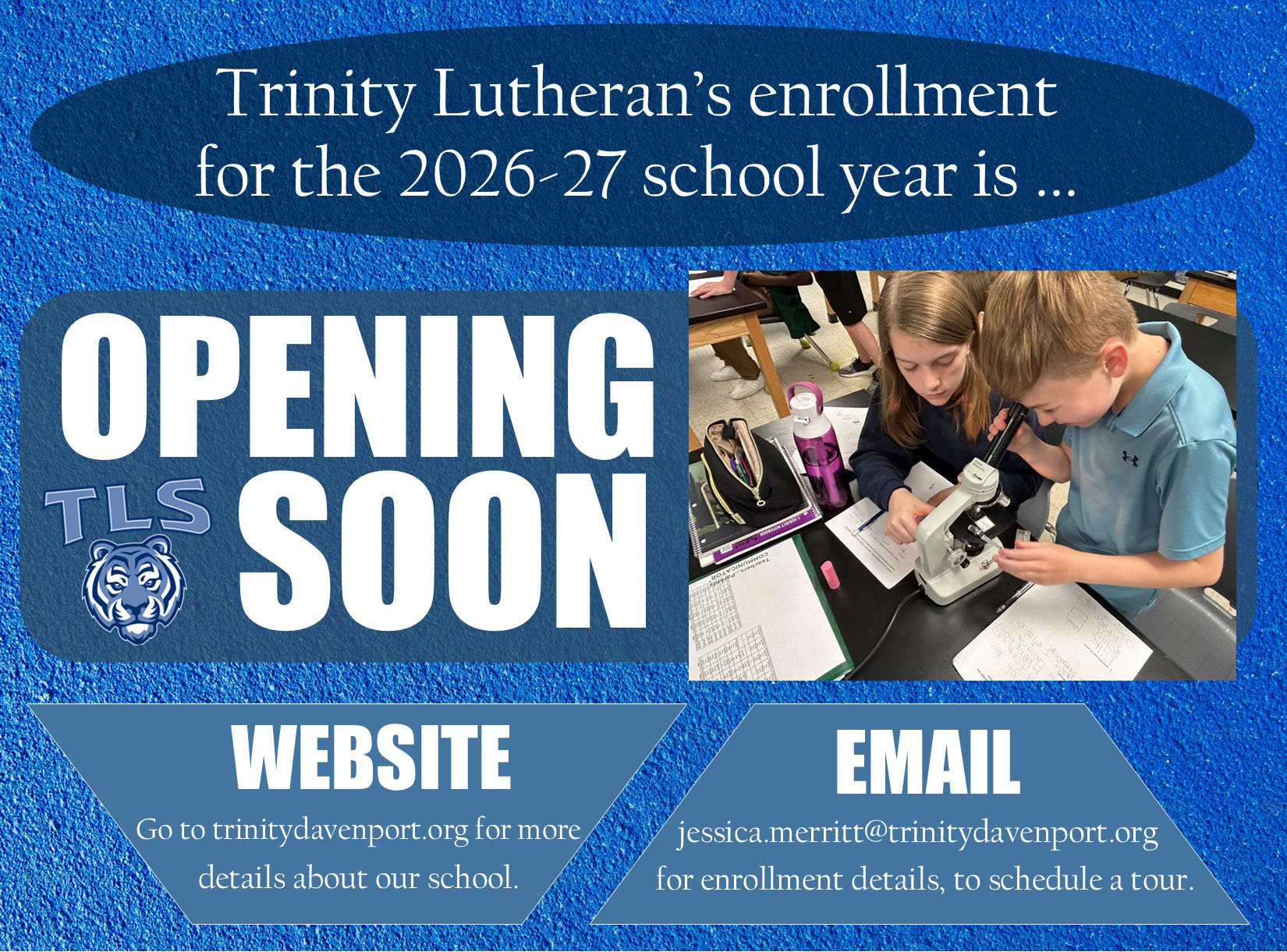 2026-27 enrollment process opening soon - Trinity Lutheran Church School